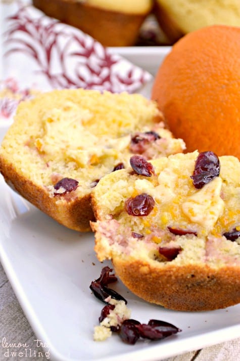 Cranberry Corn Muffins with Sweet Orange Honey Butter