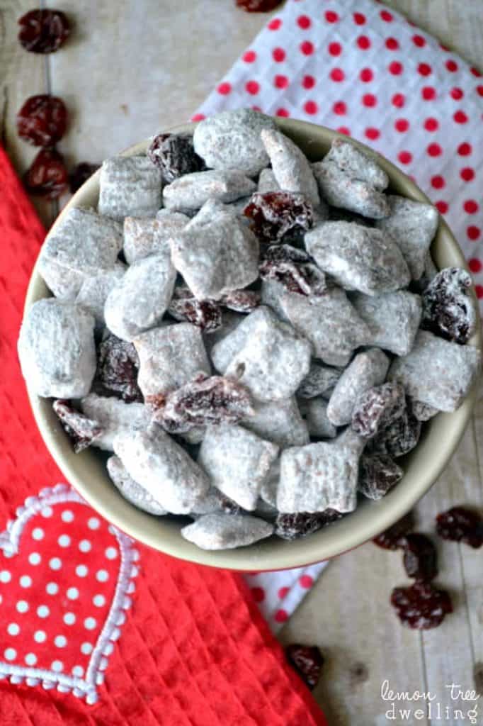 Chocolate Covered Cherry Muddy Buddies