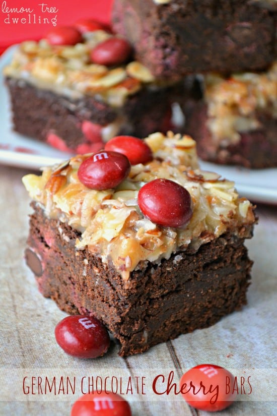 German Chocolate Cherry Bars