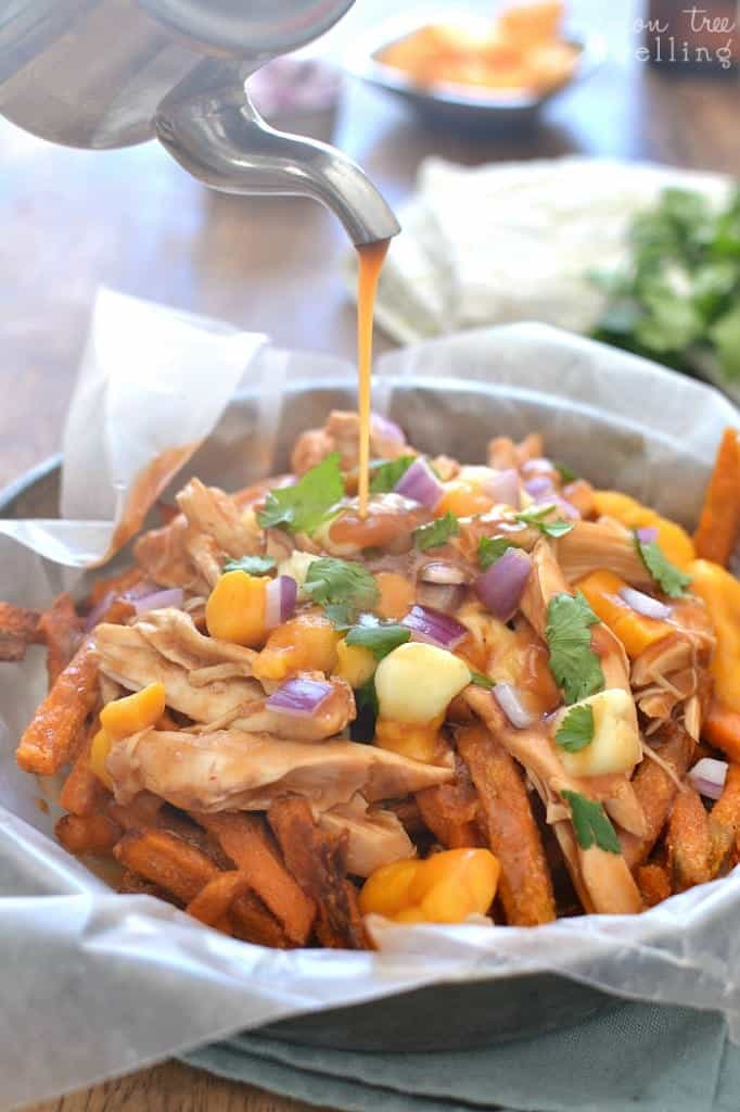 BBQ Chicken Sweet Potato Poutine