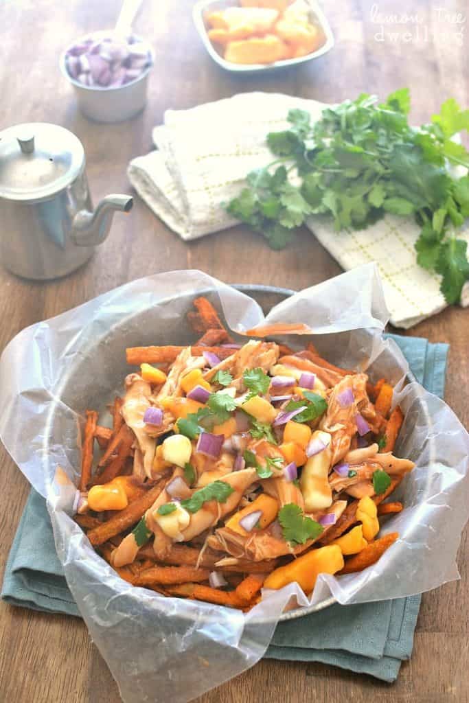 BBQ Chicken Sweet Potato Poutine