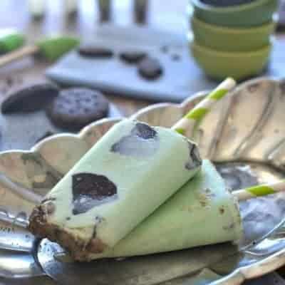 Thin Mint Ice Cream Popsicles