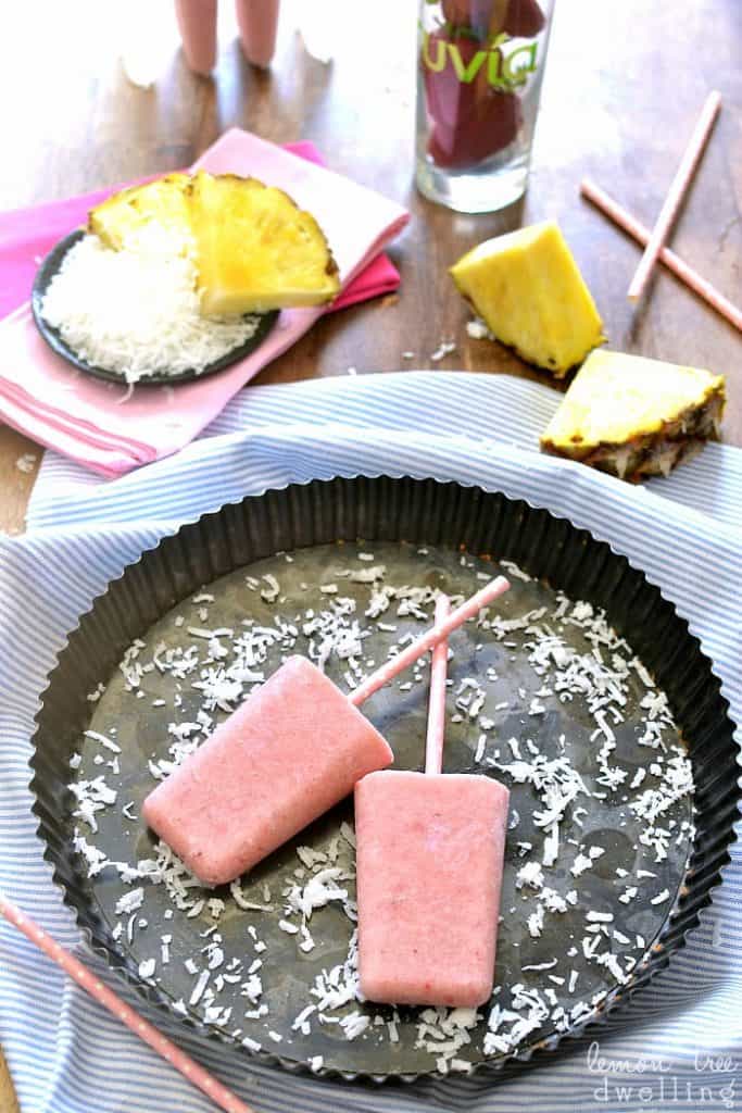 Strawberry Colada Popsicles – Lemon Tree Dwelling