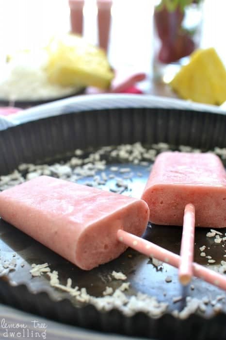 Strawberry Colada Popsicles – Lemon Tree Dwelling