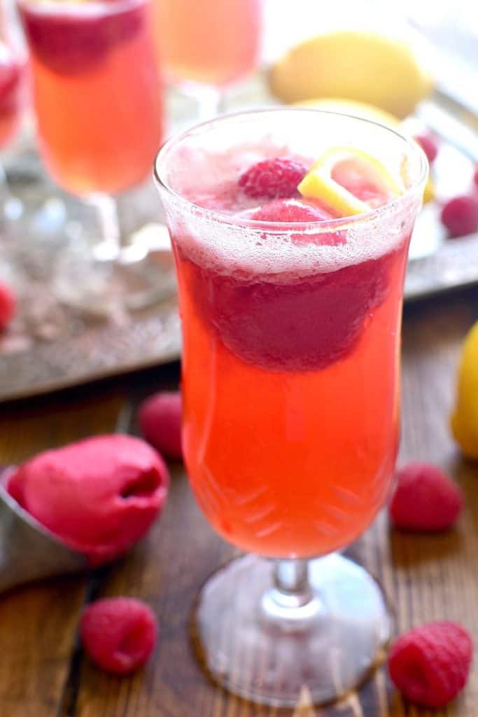 Lemon Raspberry Champagne Float