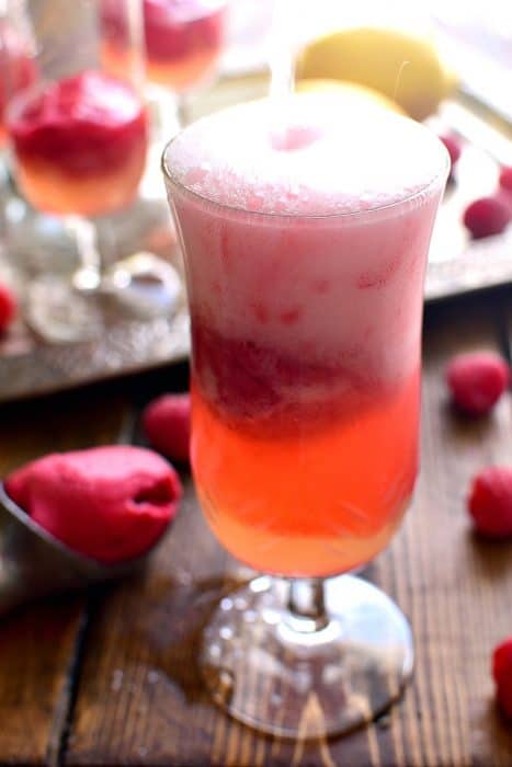 Lemon Raspberry Champagne Float