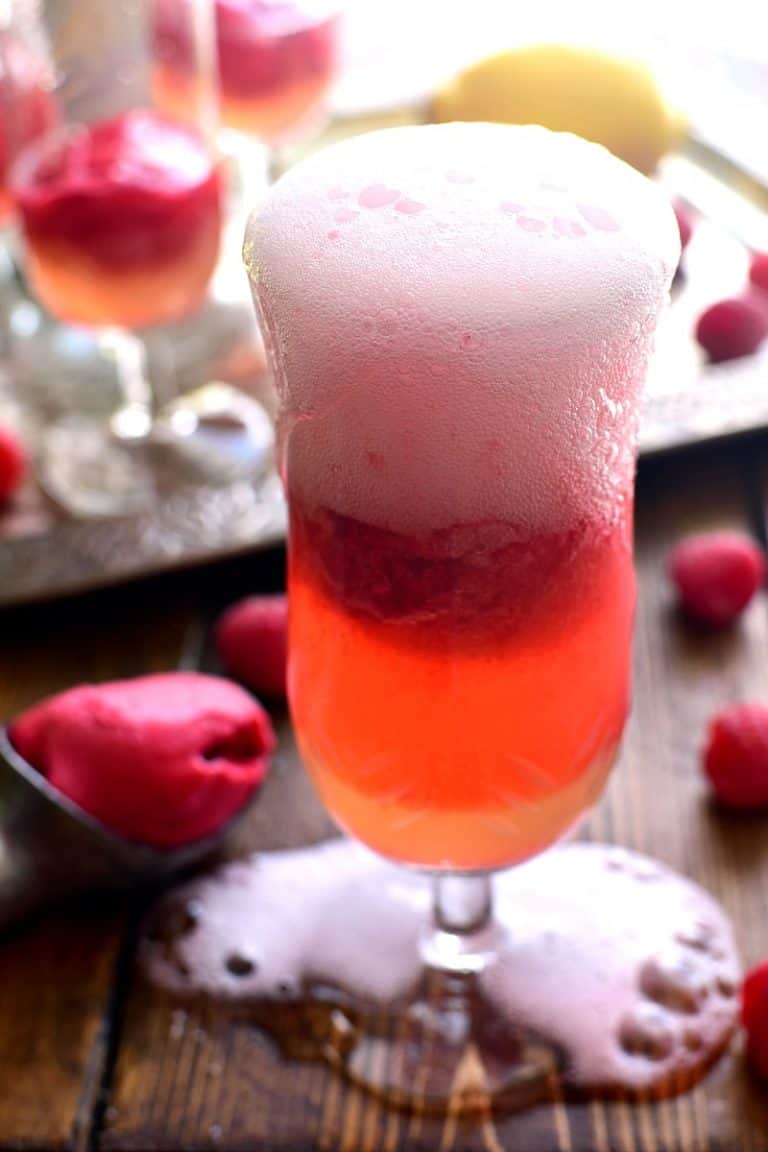 Lemon Raspberry Champagne Float