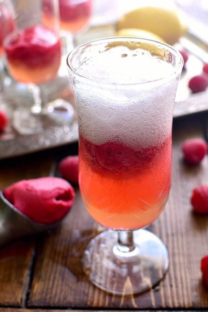 Lemon Raspberry Champagne Float