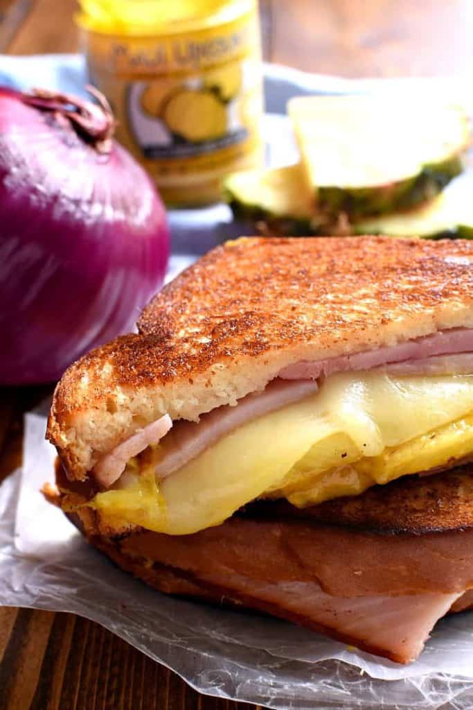Hawaiian Ham Grilled Cheese Sandwiches