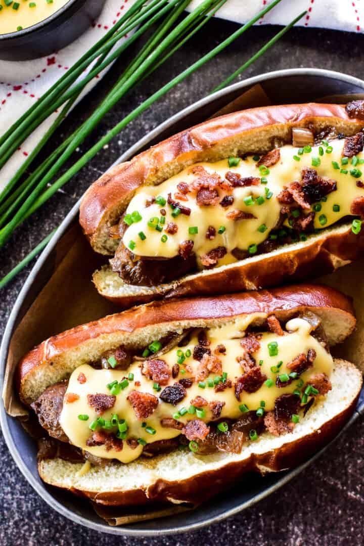 Beer Brats with Beer Cheese Sauce – Lemon Tree Dwelling